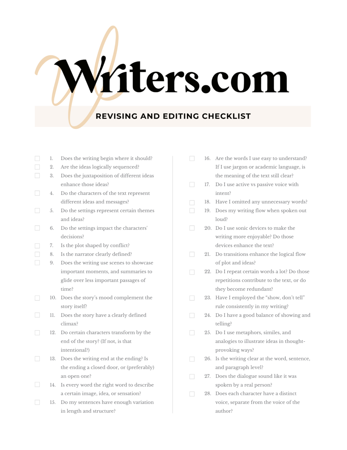 Revising and Editing for Creative Writers | Writers.com